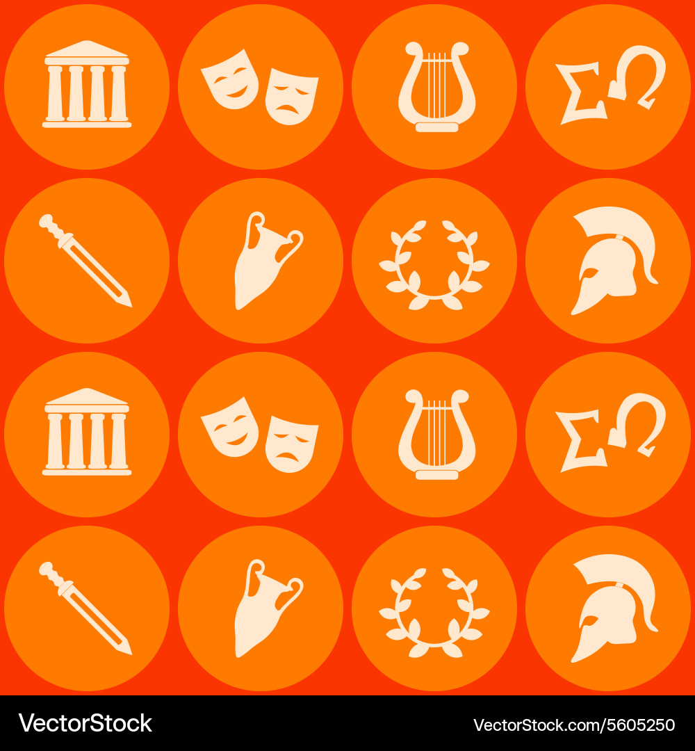 Seamless background with greece symbols Royalty Free Vector
