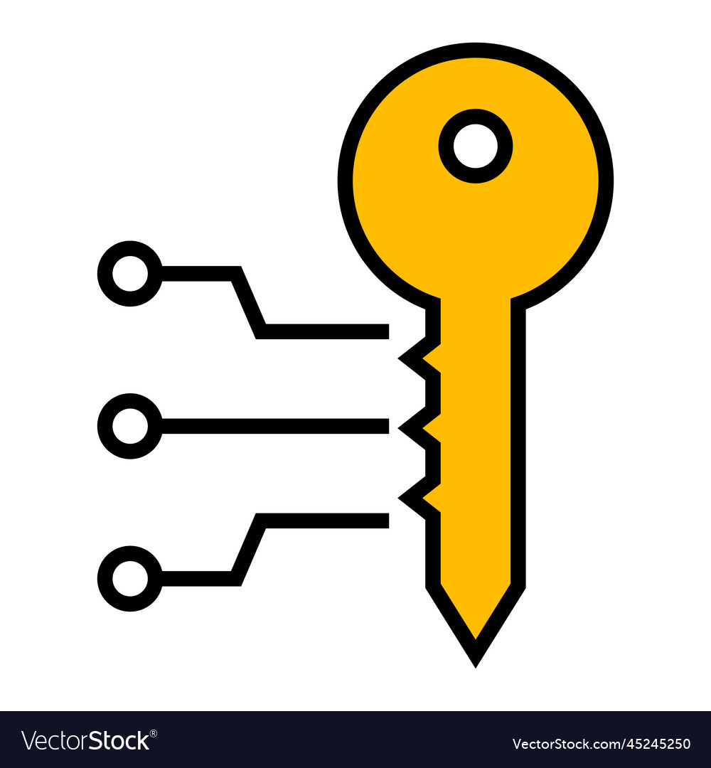Security technology key icon or lock icon Vector Image