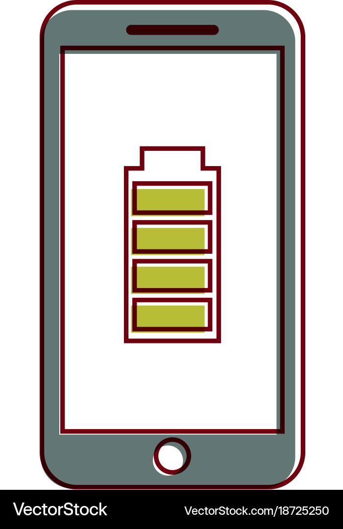 Smartphone battery energy full power app Vector Image