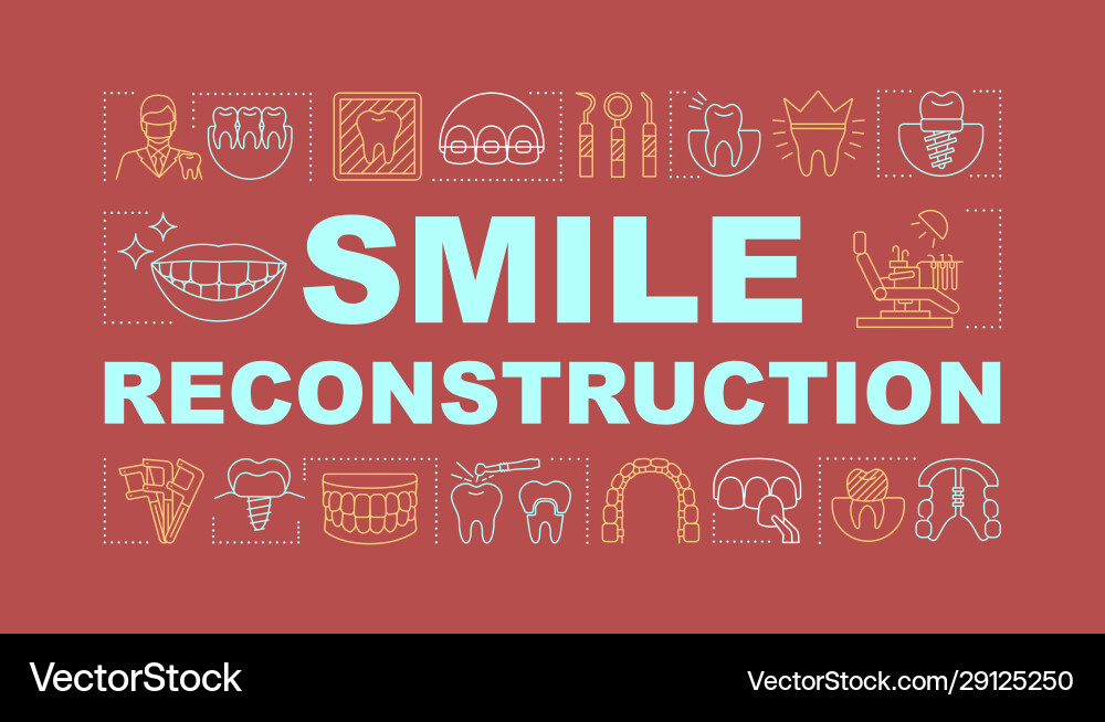 Smile reconstruction word concepts banner Vector Image