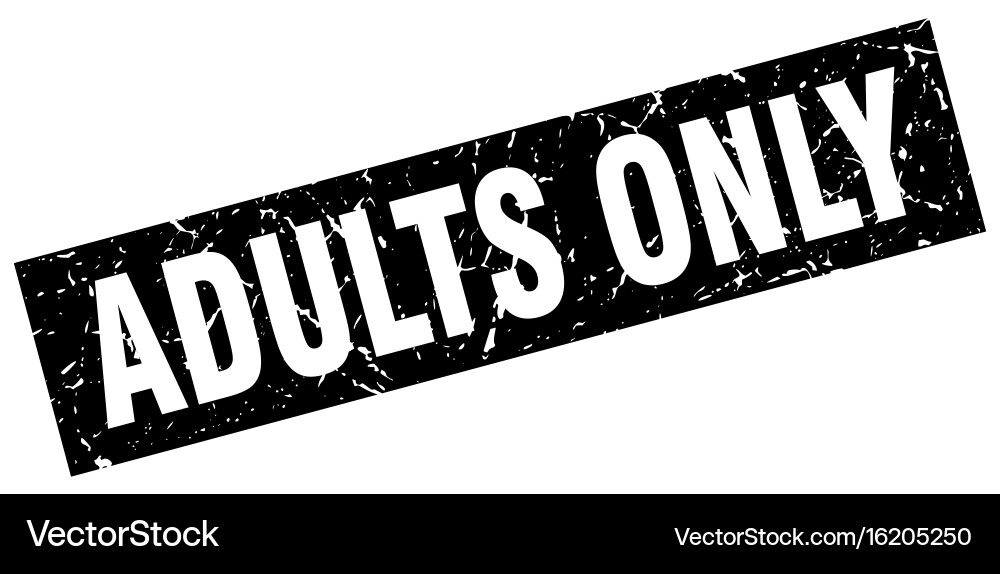 Square grunge black adults only stamp Royalty Free Vector