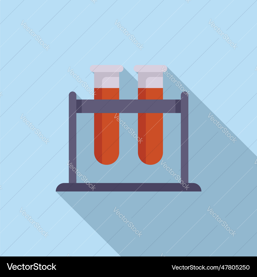 Test result stand icon flat lab blood Royalty Free Vector