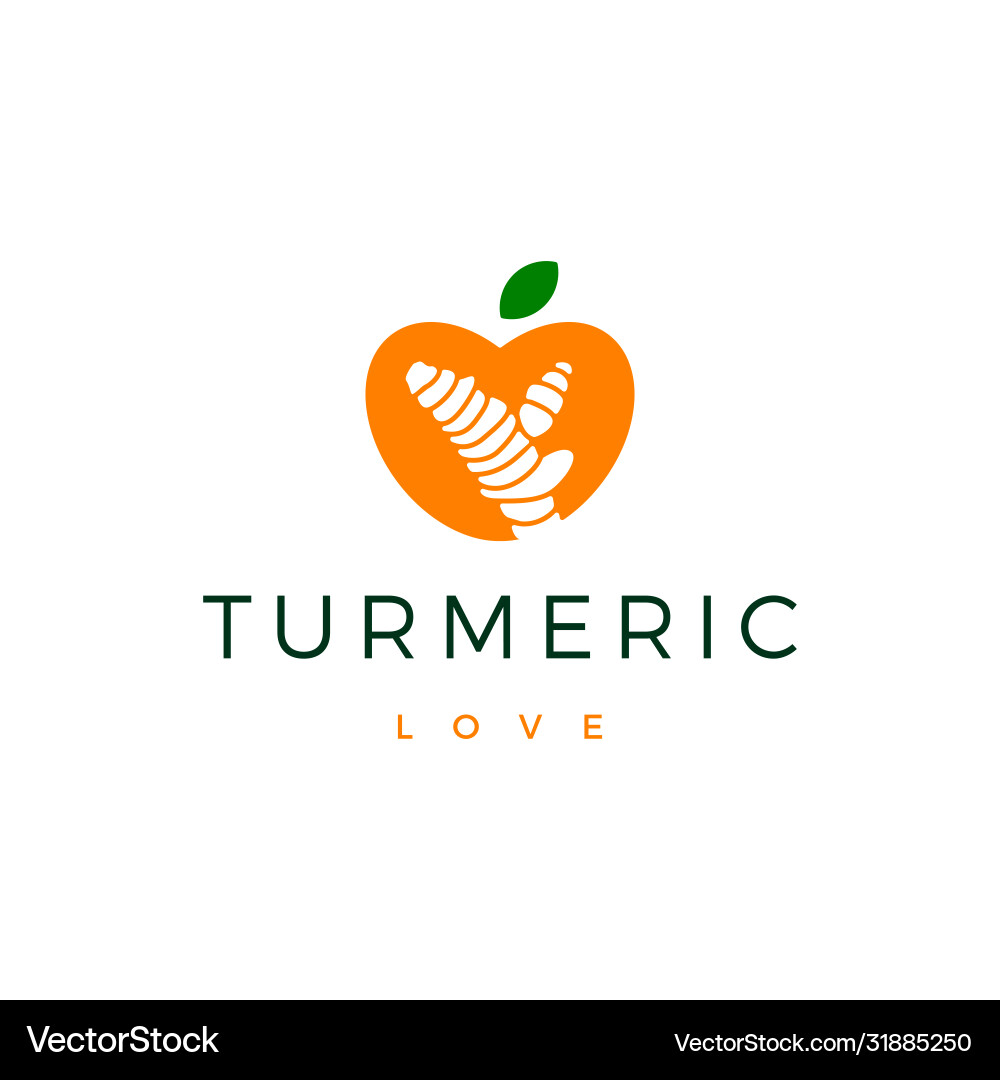 Turmeric love logo icon Royalty Free Vector Image