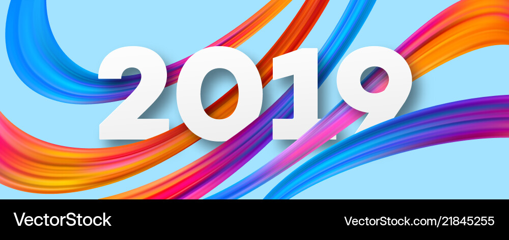 2019 new year acrylic banner design Royalty Free Vector