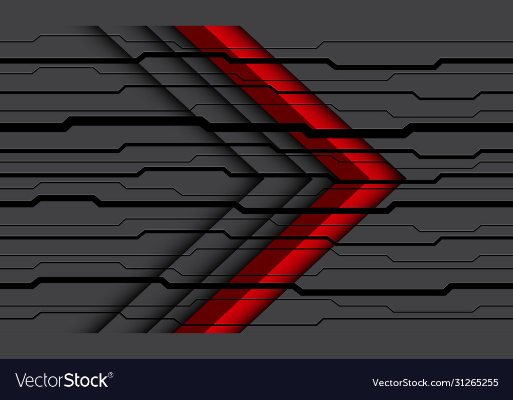 Abstract red arrow direction on grey black circuit Abstract red arrow direction on grey black circuit