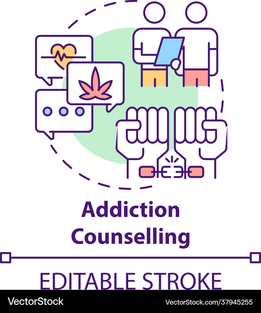 Addiction counselling concept icon Royalty Free Vector Image