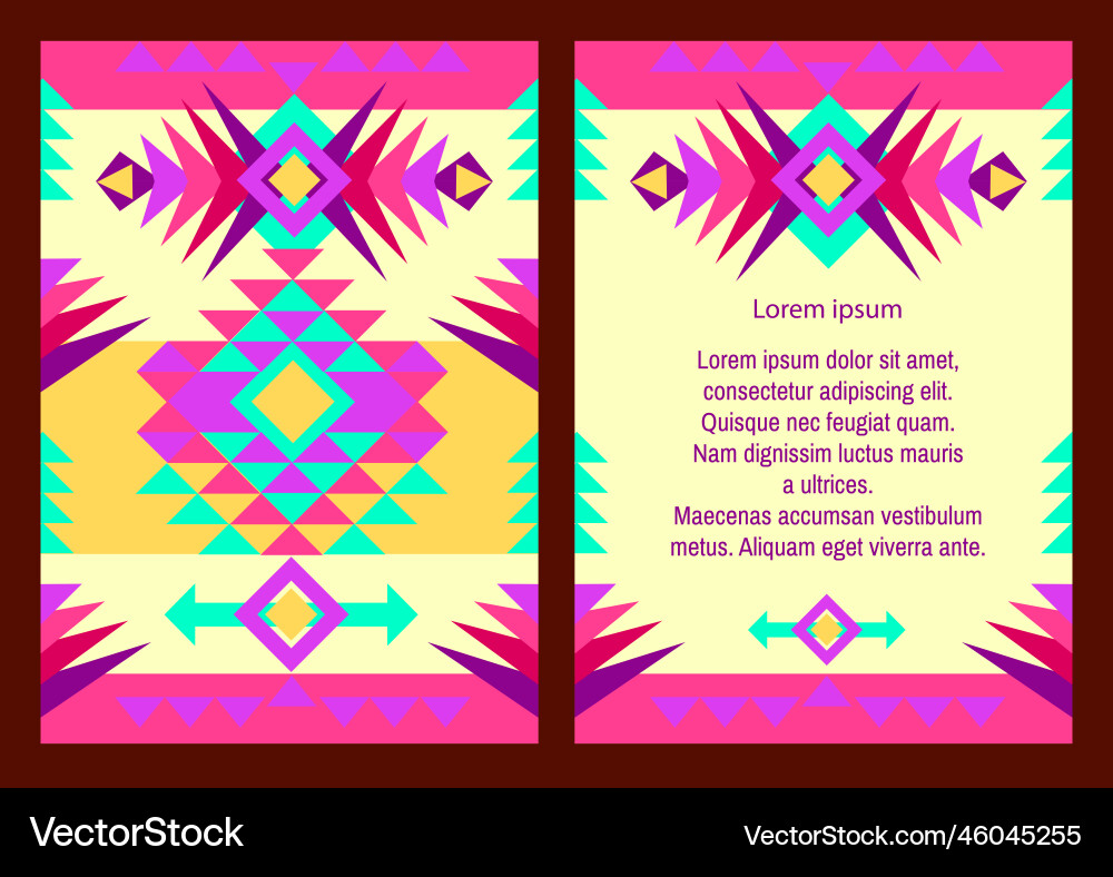 Aztec style vertical flyer set with mexican ethnic