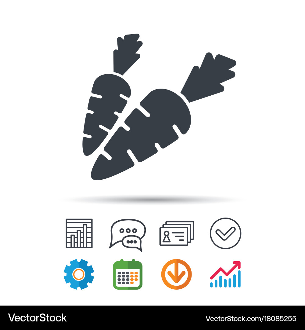 Carrot icon natural vegetable sign Royalty Free Vector Image