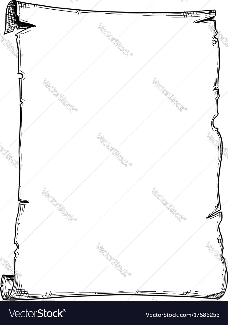 Cartoon drawing empty background scroll Royalty Free Vector