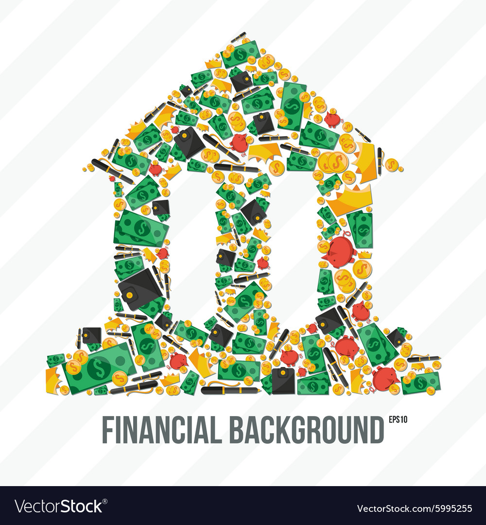 Collage from financial elements Royalty Free Vector Image