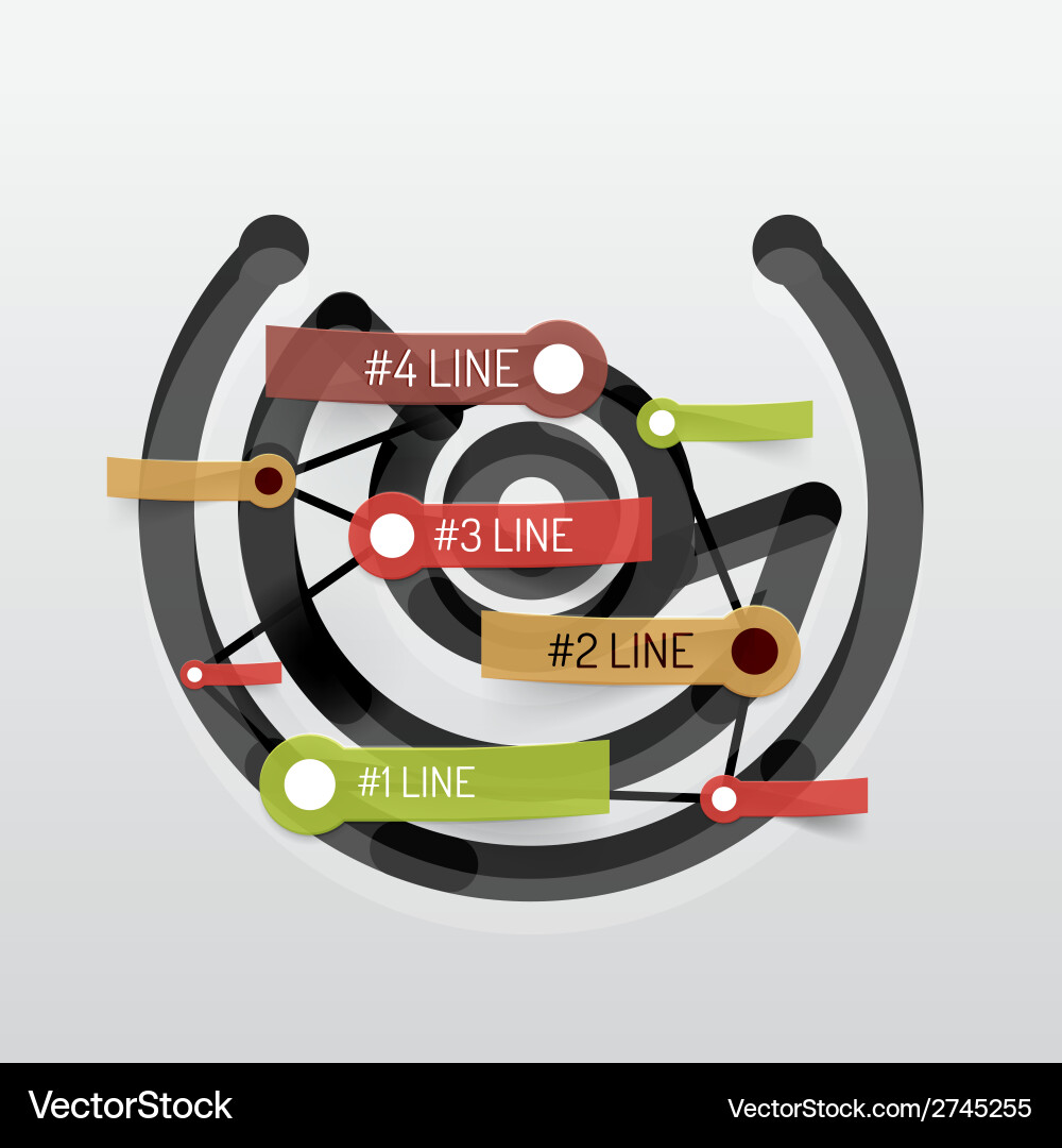 Embossed minimal style line diagram and stickers Vector Image