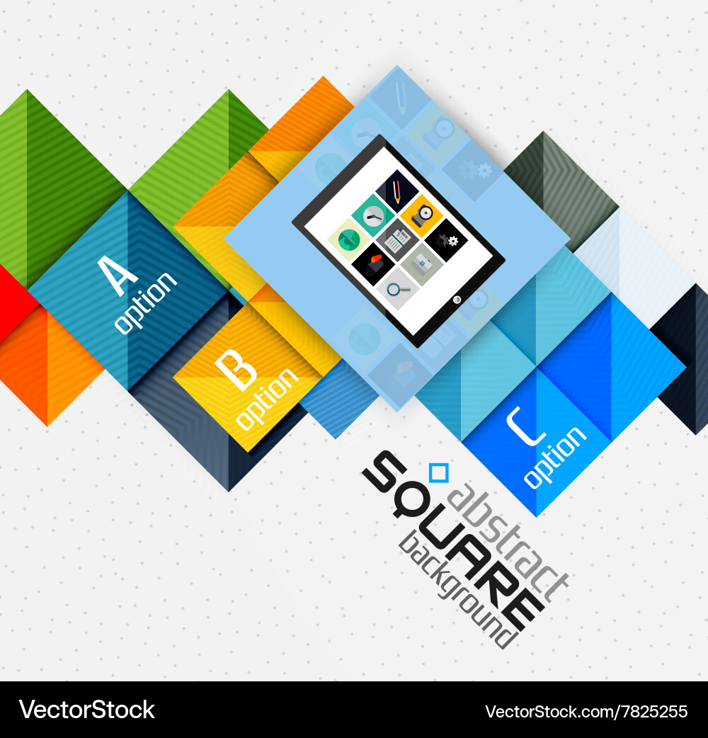 Geometric square shapes and infographic option Vector Image