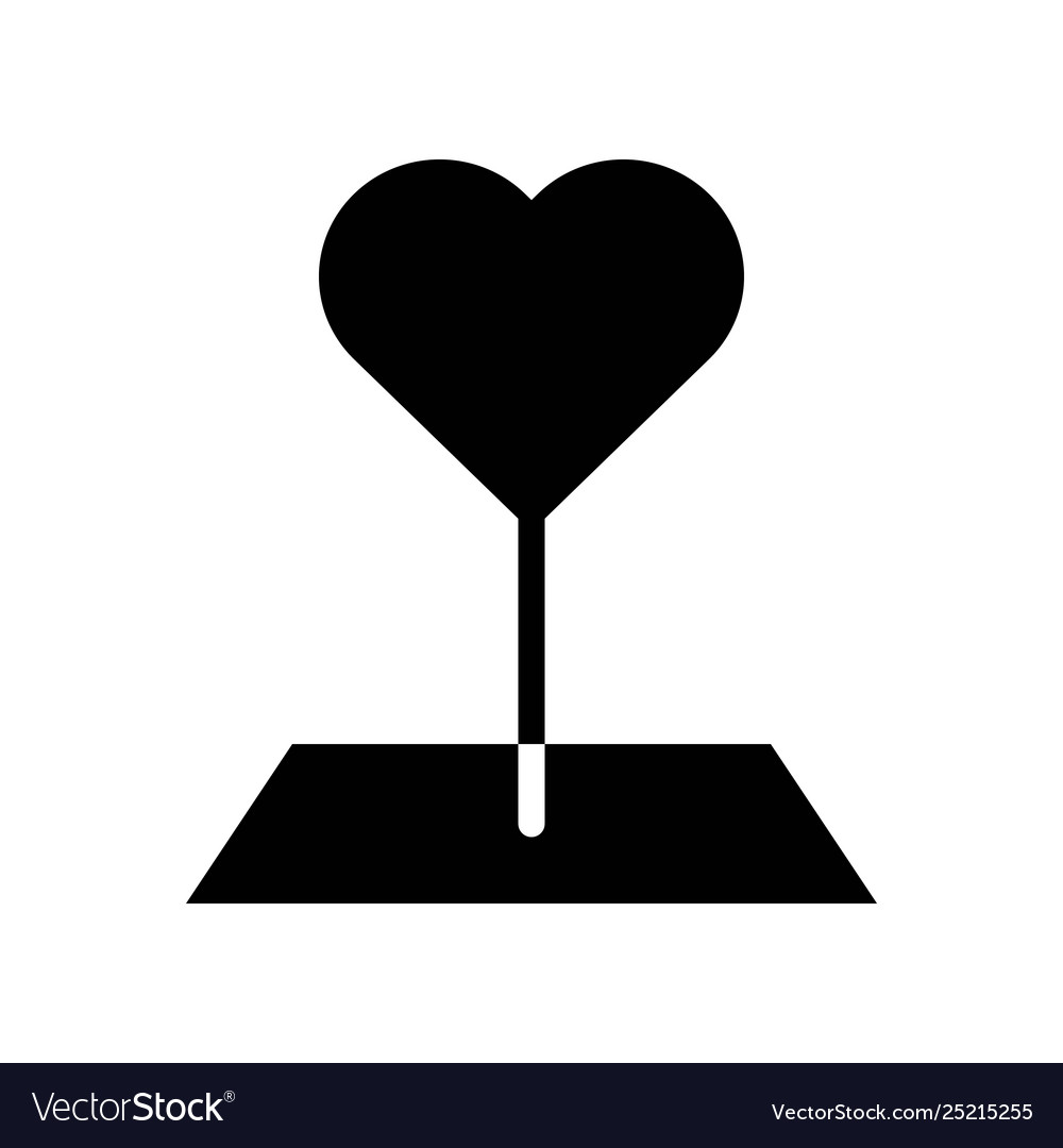 Heart pin isolated solid style icon Royalty Free Vector