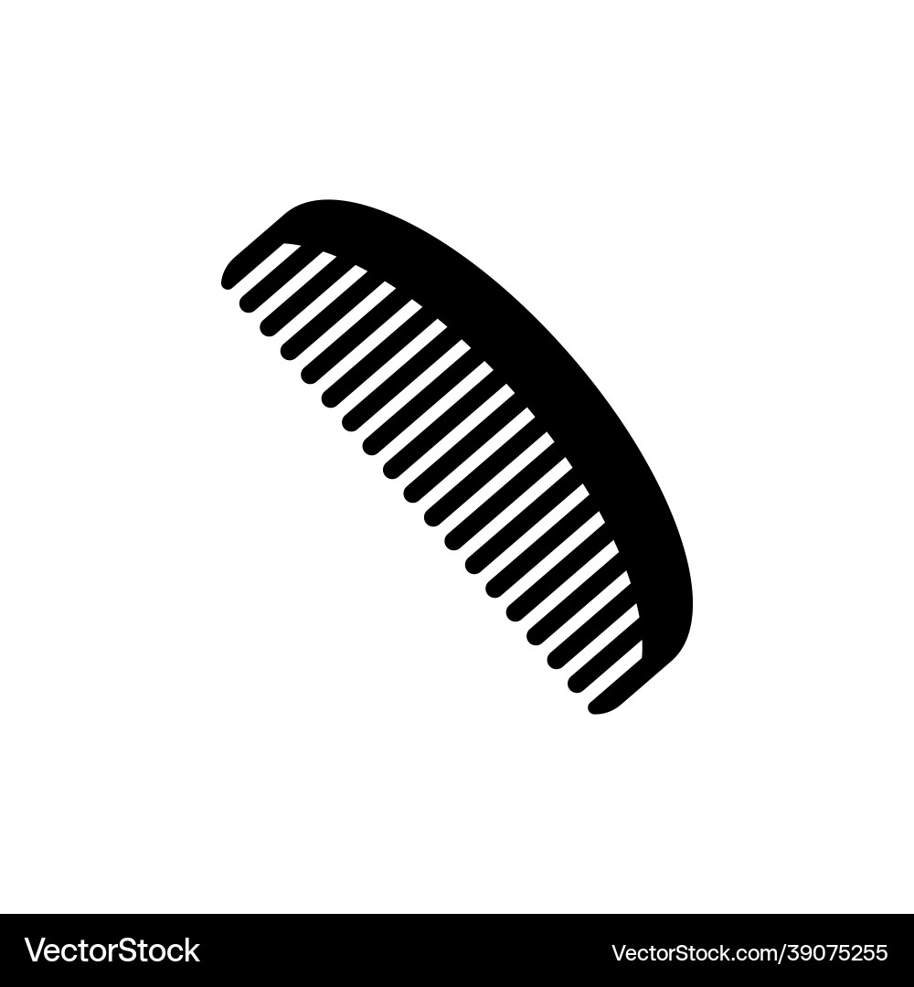 Icon of a plastic comb with large teeth Royalty Free Vector