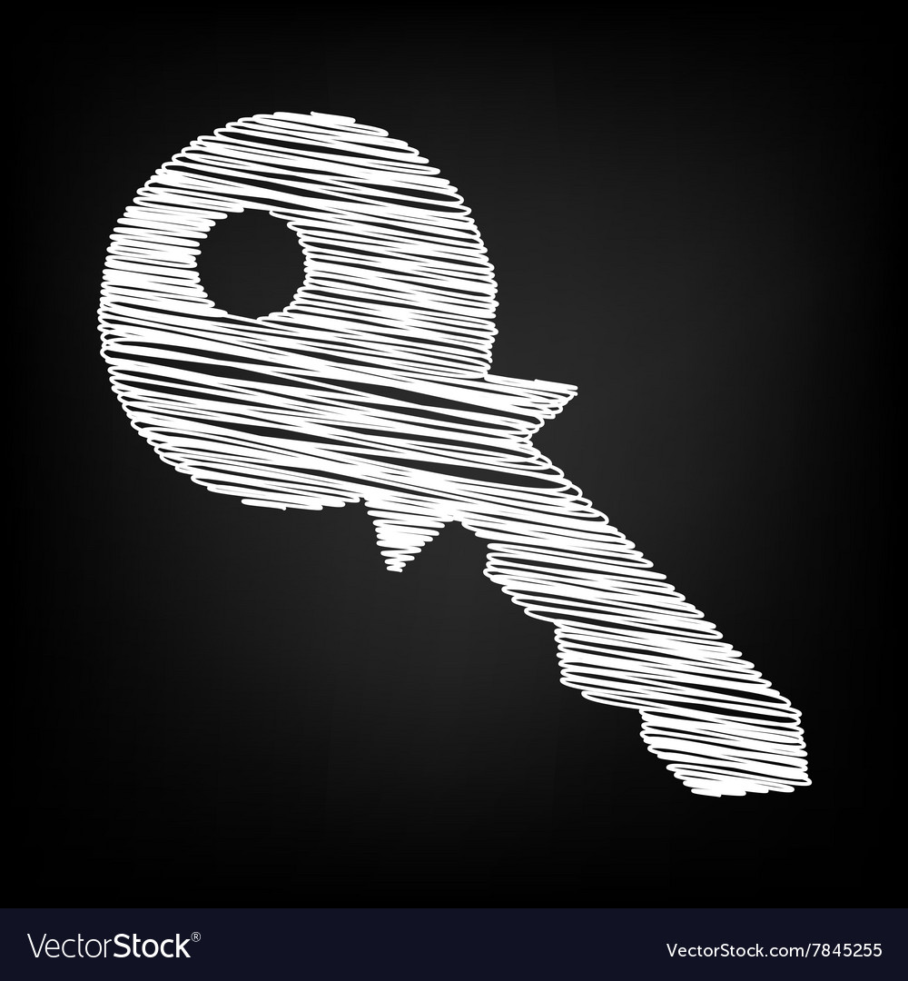 Key sign scribble effect Royalty Free Vector Image