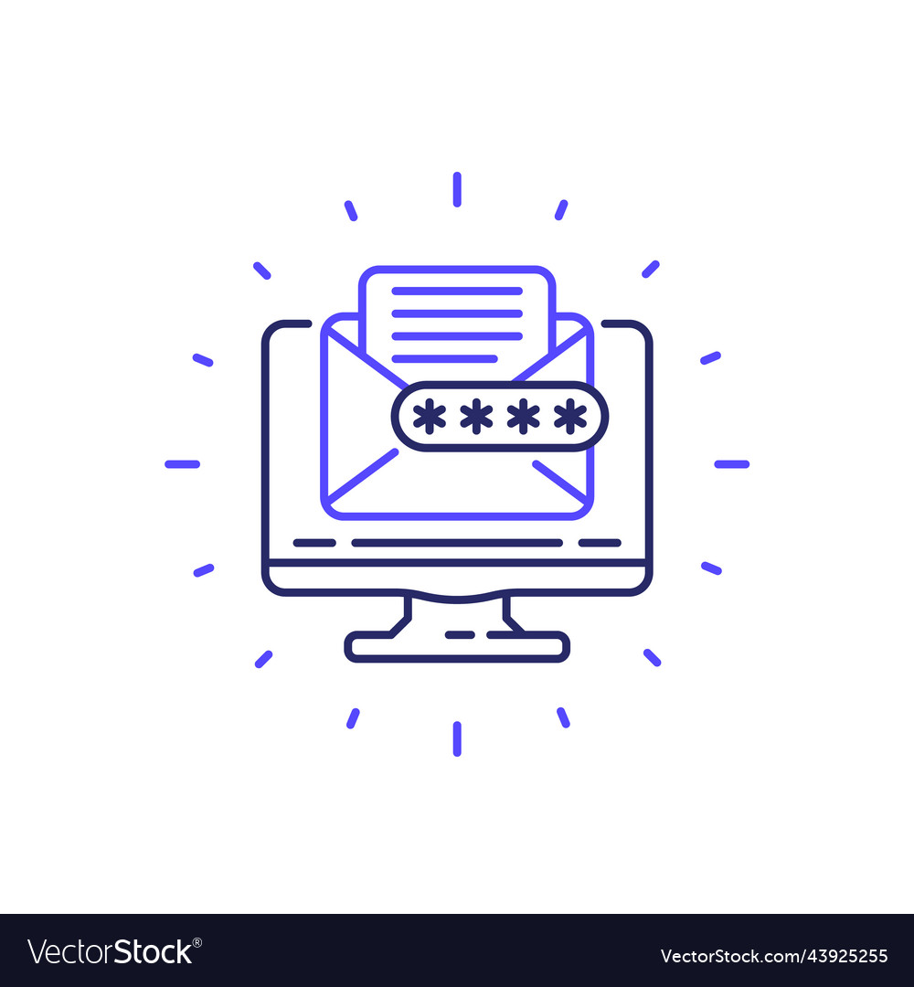 Mail access with password line icon Royalty Free Vector Mail access with password line icon Royalty Free Vector