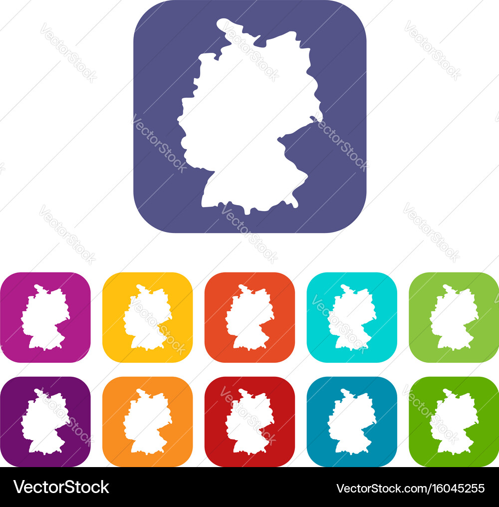 Map of germany icons set Royalty Free Vector Image