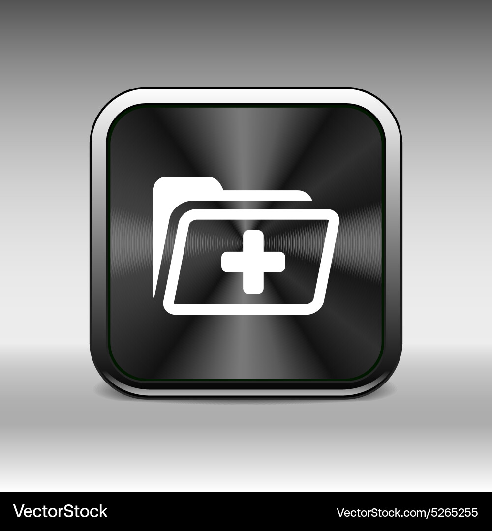 Medical health record folder flat icon Royalty Free Vector