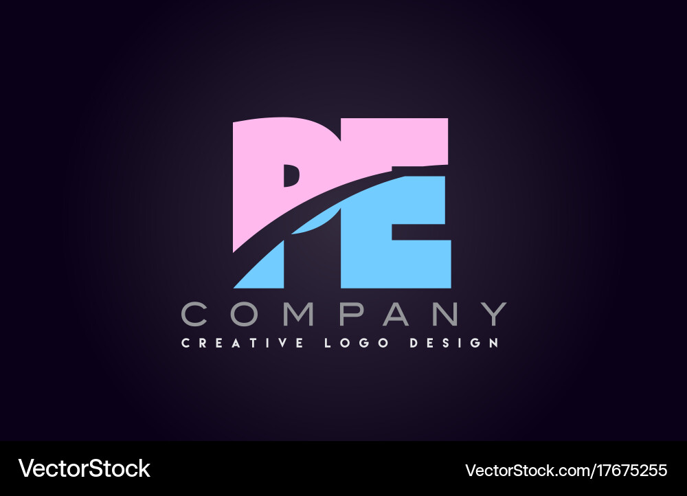 Pe alphabet letter join joined logo design Vector Image