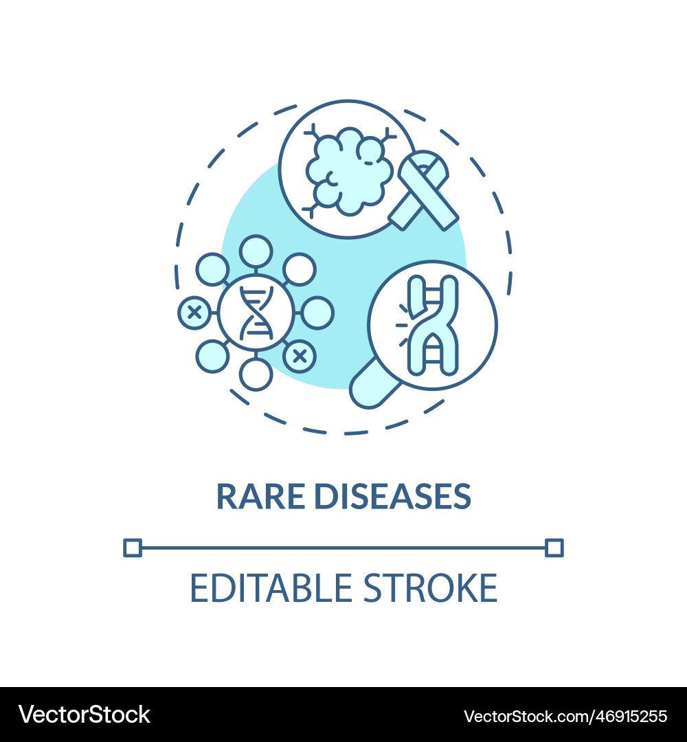 Rare diseases turquoise concept icon Royalty Free Vector