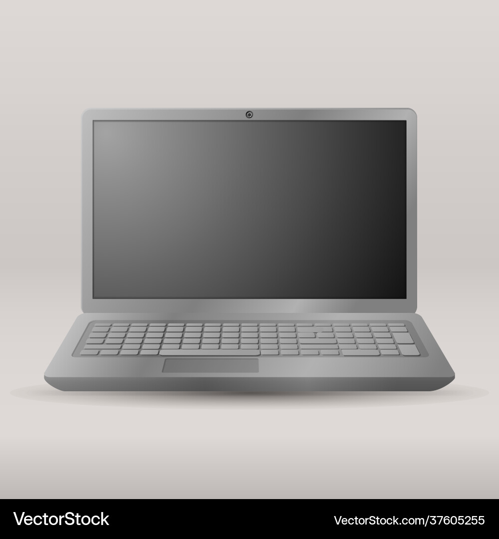 Realistic laptop isolated on transparent Vector Image
