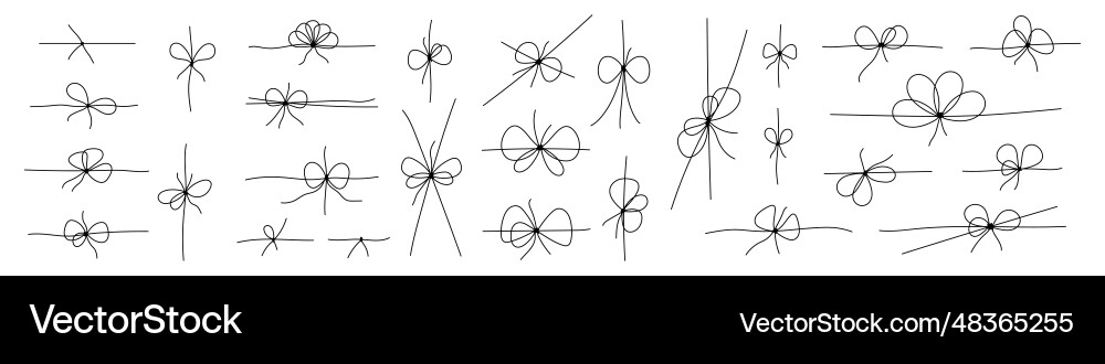 Ribbon for gift bow line icon and present box Vector Image