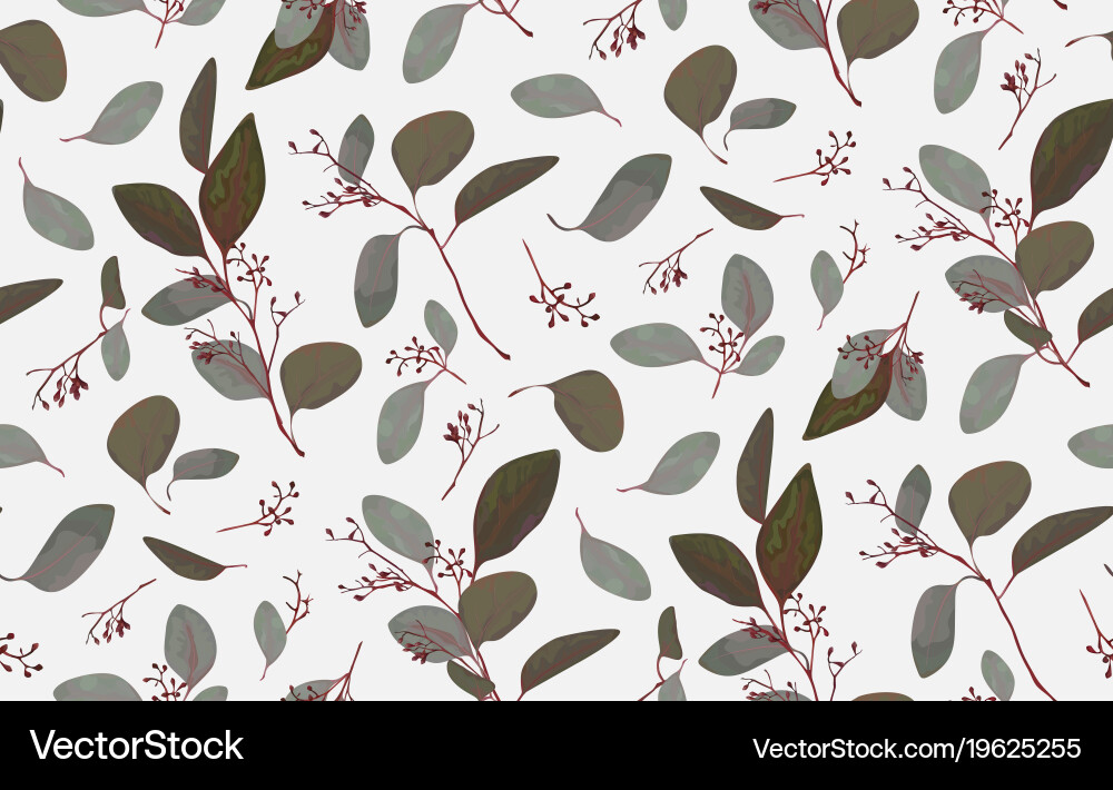 Seamless pattern with eucalyptus tree branches Vector Image