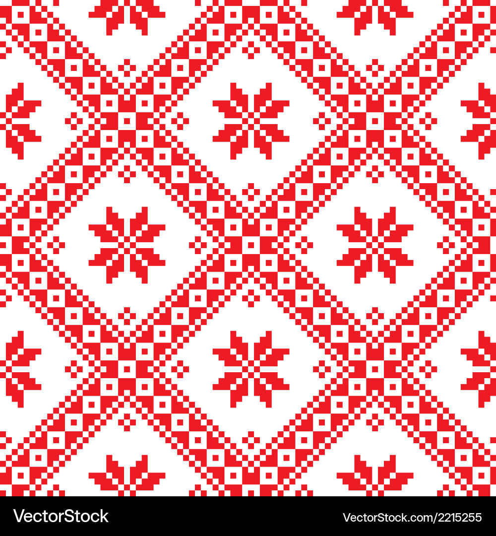 Seamless ukrainian slavic folk emboidery pattern Vector Image