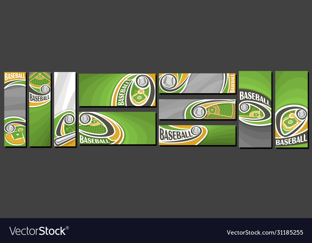Set baseball banners Royalty Free Vector Image