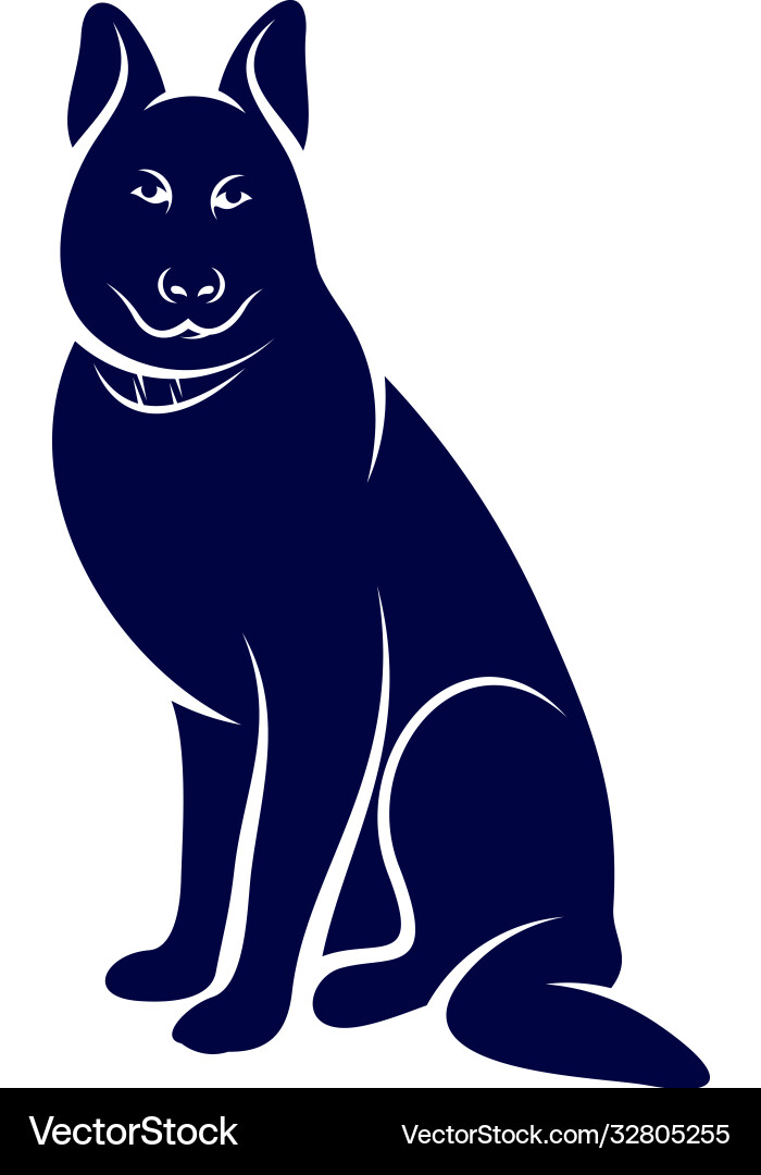 Sniffer dog logo design silhouette Royalty Free Vector Image