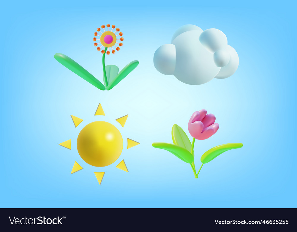 Summertime concept element set Royalty Free Vector Image