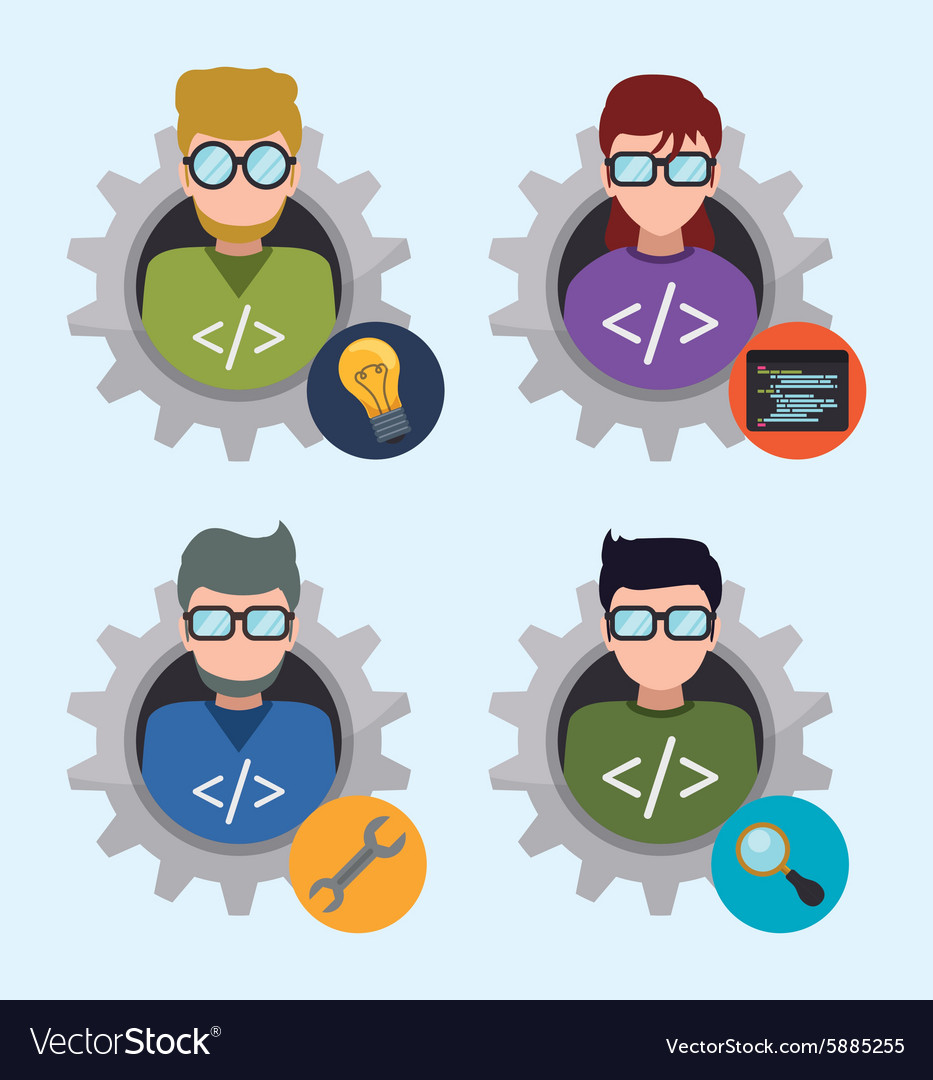 Web developer design Royalty Free Vector Image