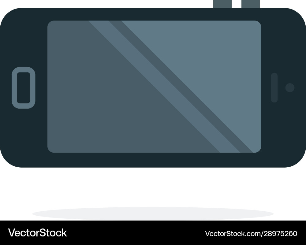 Black smartphone flat isolated Royalty Free Vector Image