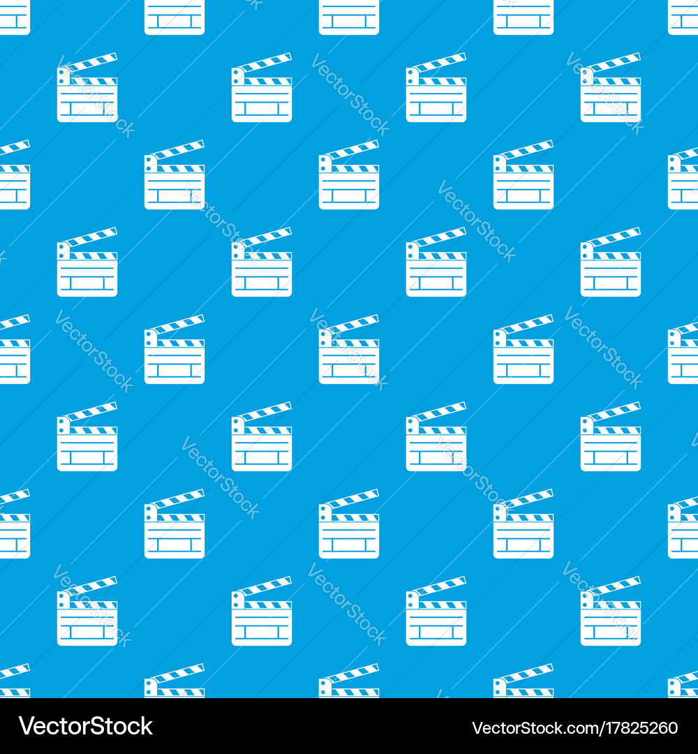 Clapperboard pattern seamless blue Royalty Free Vector Image