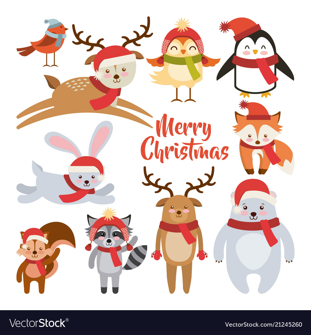 Cute Animal Merry Christmas