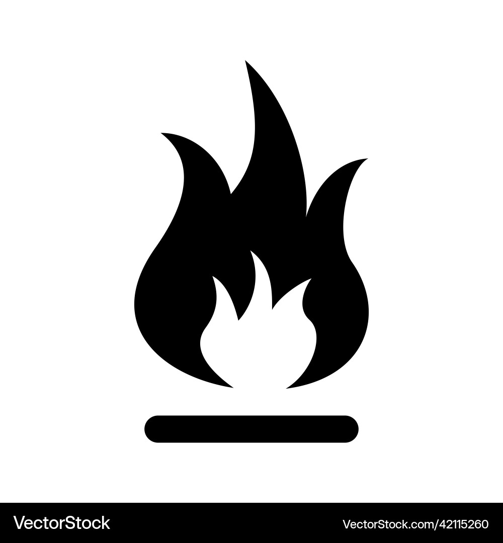 Fire icon flame sign isolated on white background Vector Image