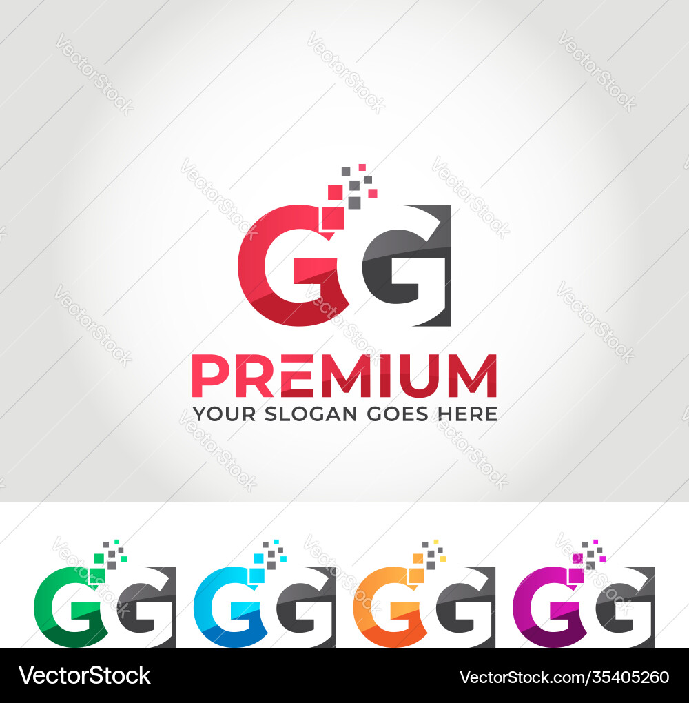 Gg alphabet modern logo design concept Royalty Free Vector