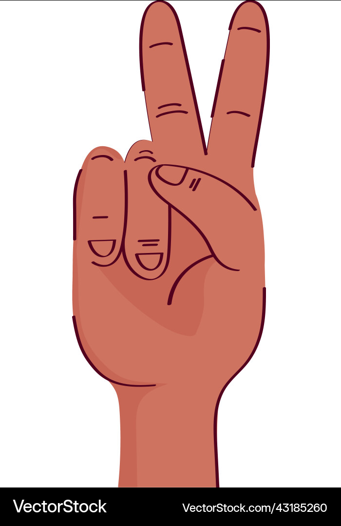 Hand peace love sign Royalty Free Vector Image