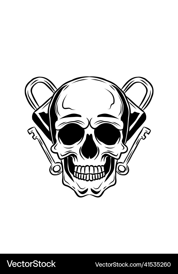 Human skull with key Royalty Free Vector Image