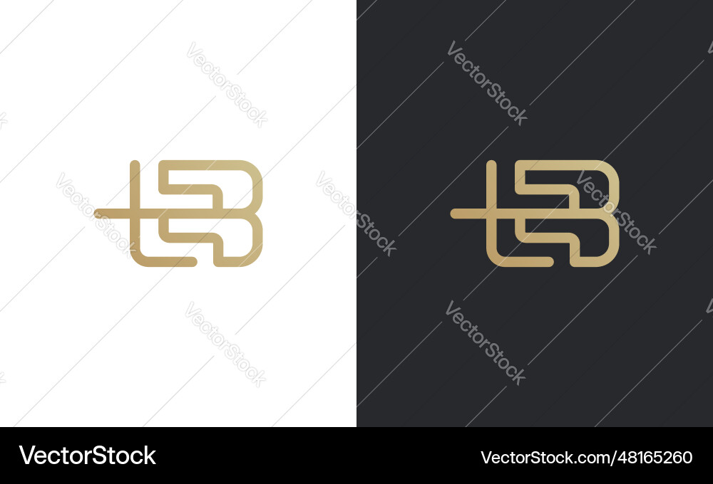 Letter tb logo design creative letters tb logo Vector Image