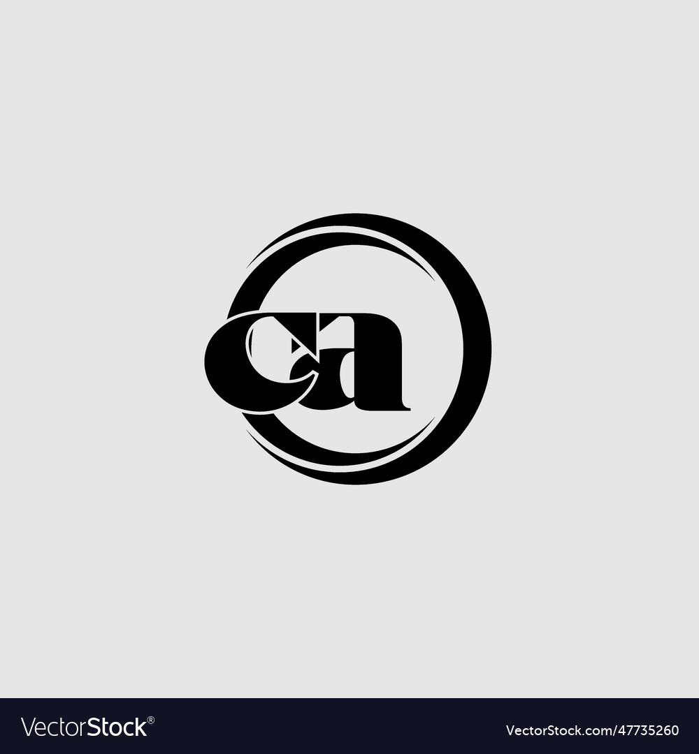 Letters ca simple circle linked line logo Vector Image