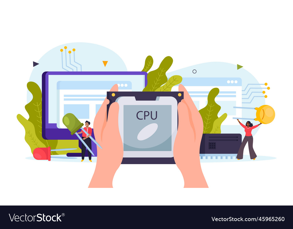 Microchip Flat Concept Royalty Free Vector Image