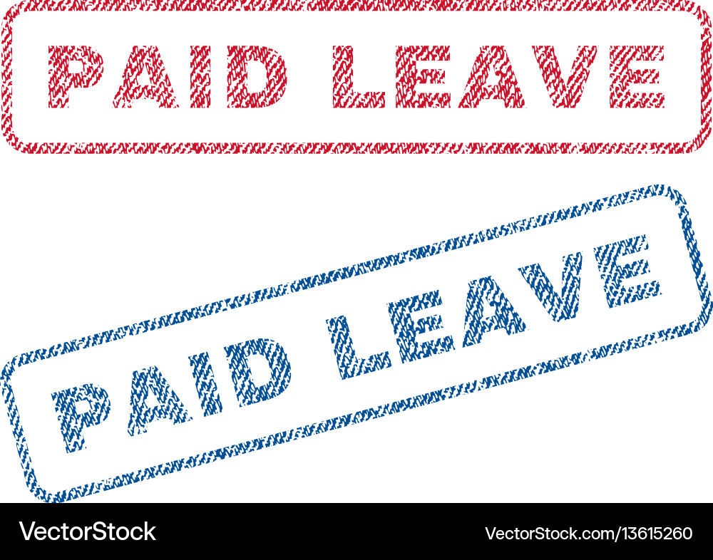 Paid leave textile stamps Royalty Free Vector Image