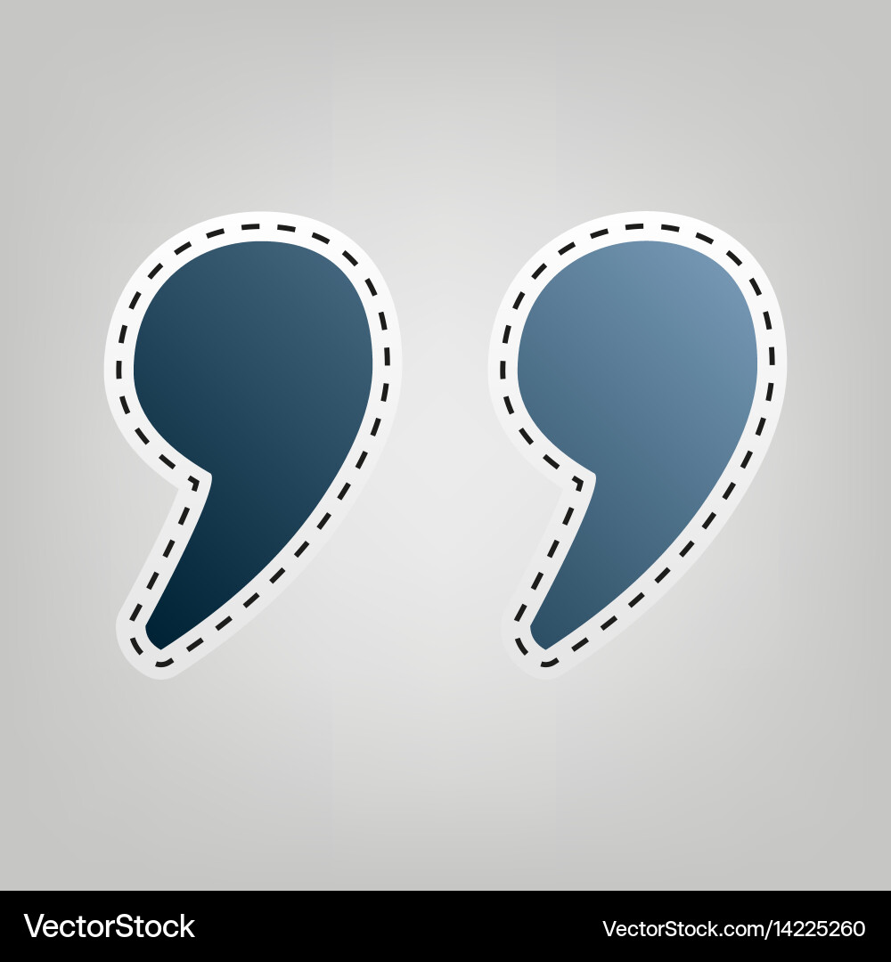 Quote sign blue icon Royalty Free Vector Image