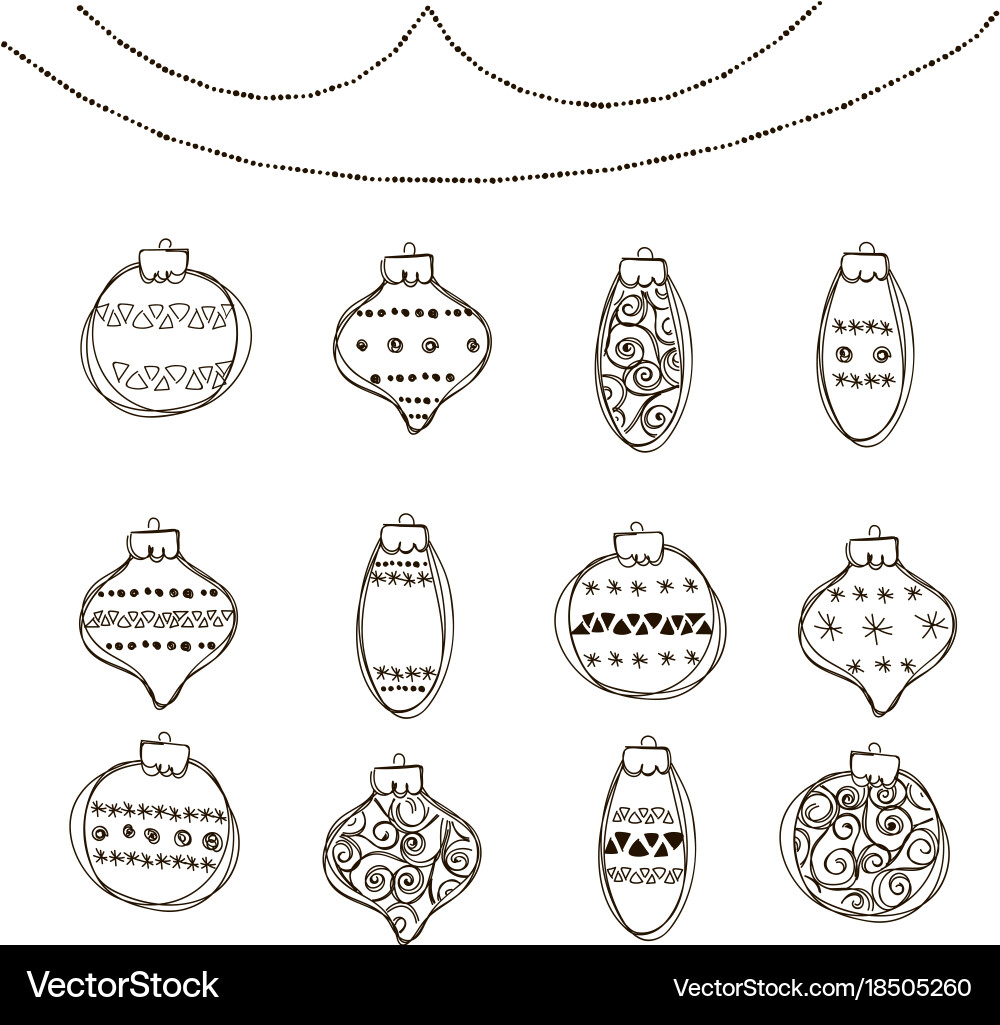 Set of christmas bauble Royalty Free Vector Image