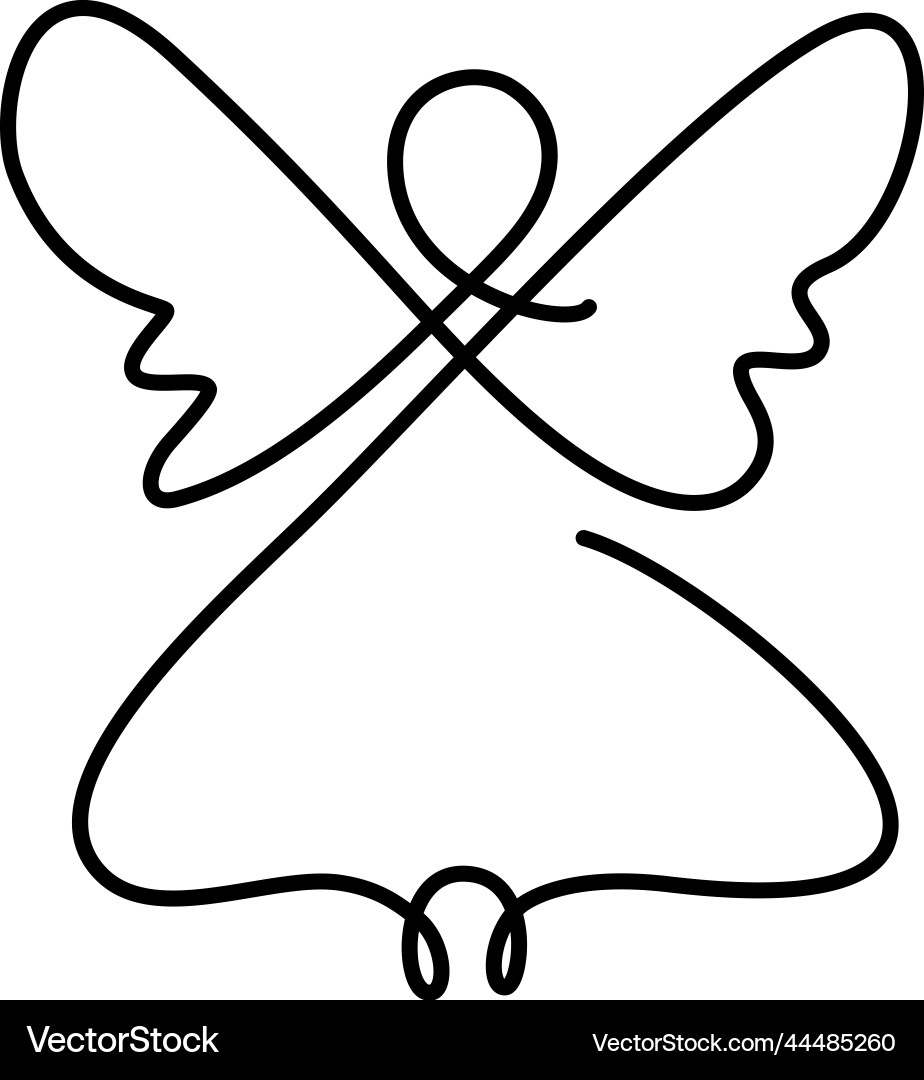Simple christmas angel with wings Royalty Free Vector Image