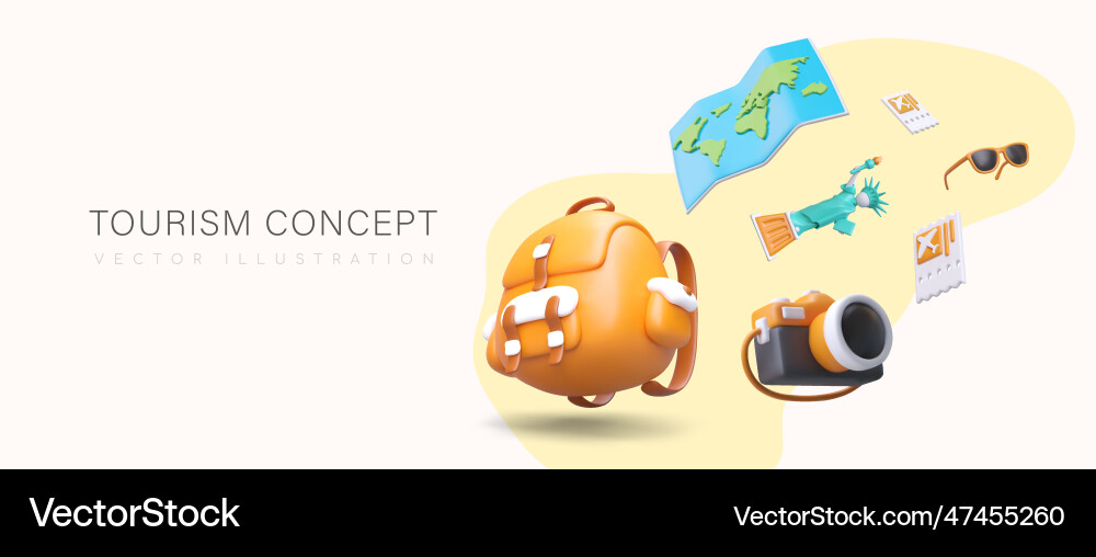 Tourist trips to world attractions active Vector Image