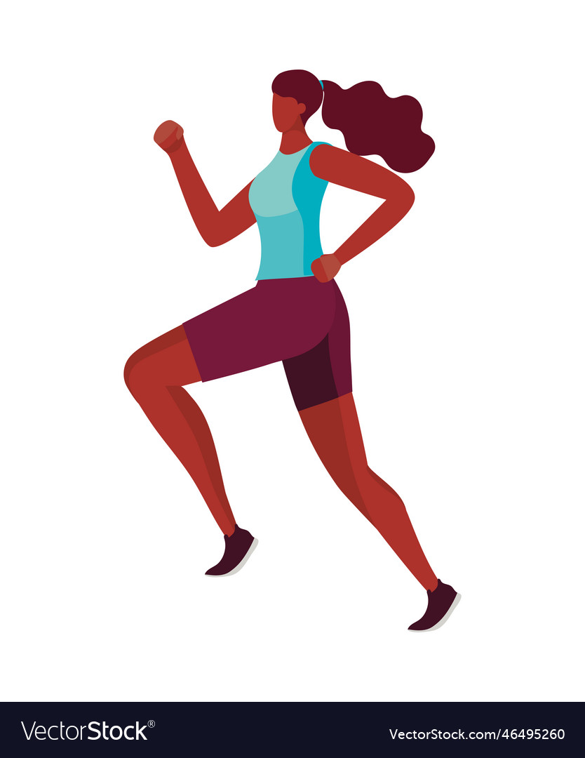 Young afro woman running Royalty Free Vector Image