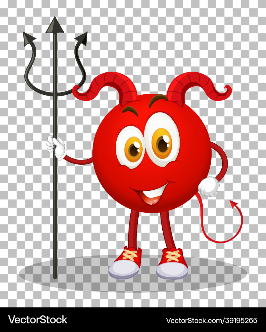 A red devil cartoon character with facial Vector Image