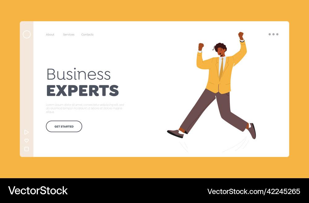 Business experts landing page template cheerful Vector Image